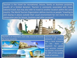 Tourism and travel - lesson | PPSX