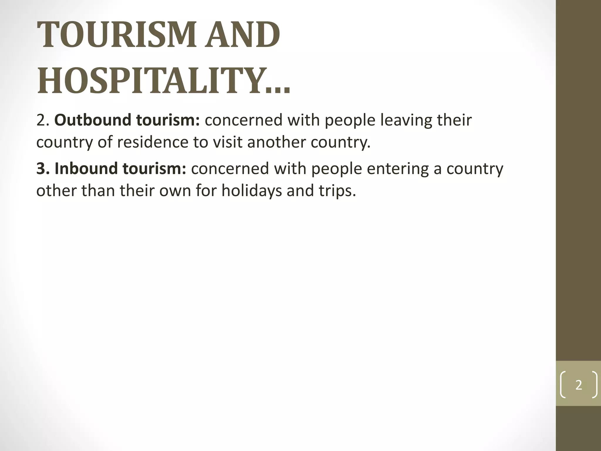 Tourism and hospitality | PPTX