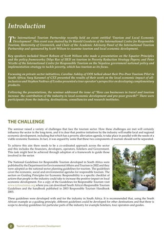 Tourism And Local Development | PDF