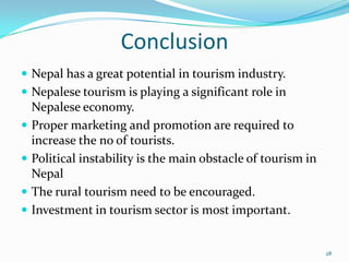 Tourism and nepalese economy | PPTX