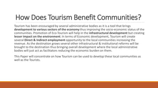 Tourism an oppurtunity for community development | PPTX | Travel ...