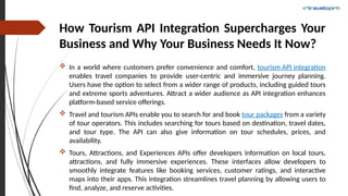 Tourism API | Tour API | Tour Packages API | PPTX