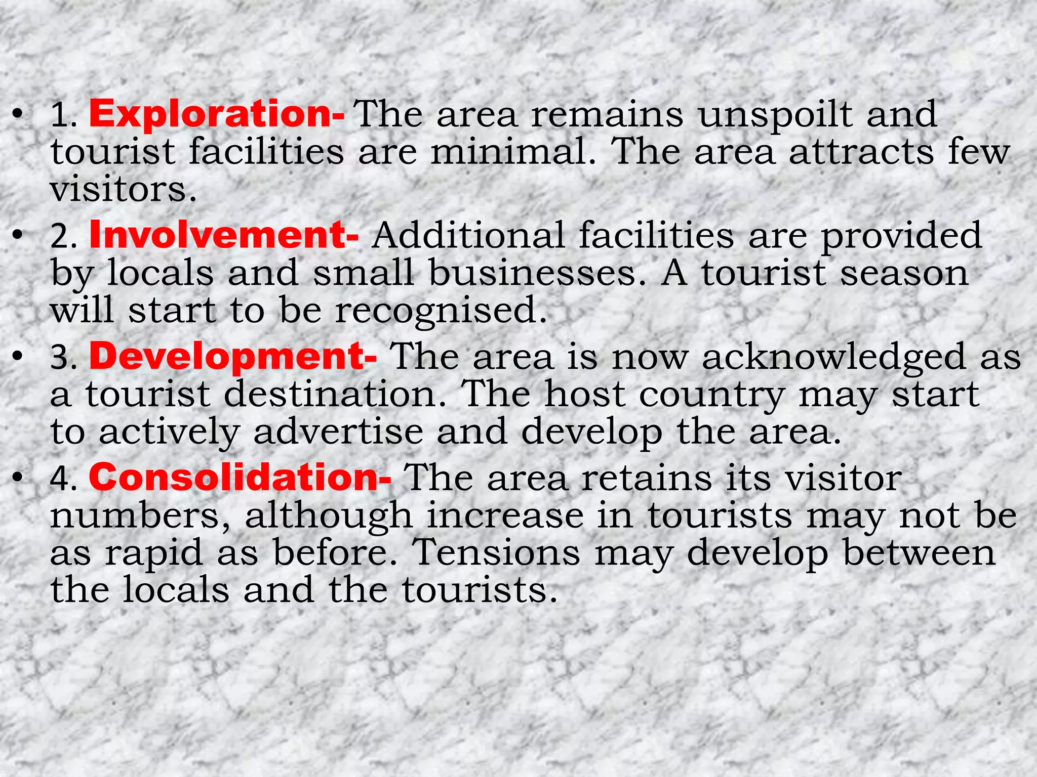Tourism area or destination life cycle | PPTX