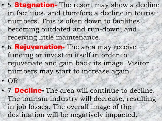 Tourism area or destination life cycle | PPTX