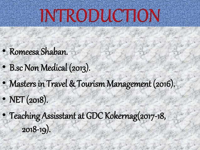 Tourism area or destination life cycle | PPTX