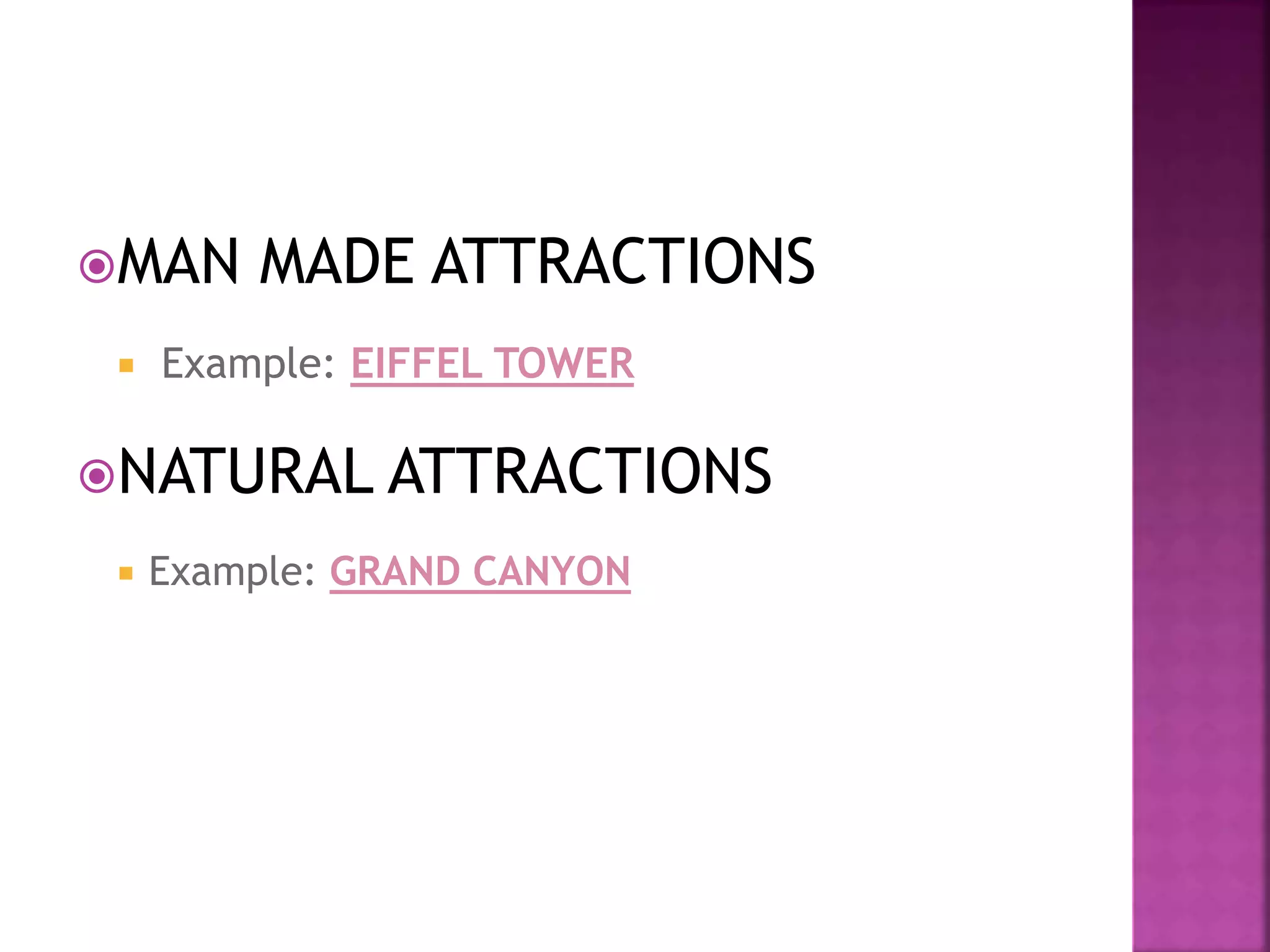 Tourism attractions | PPTX