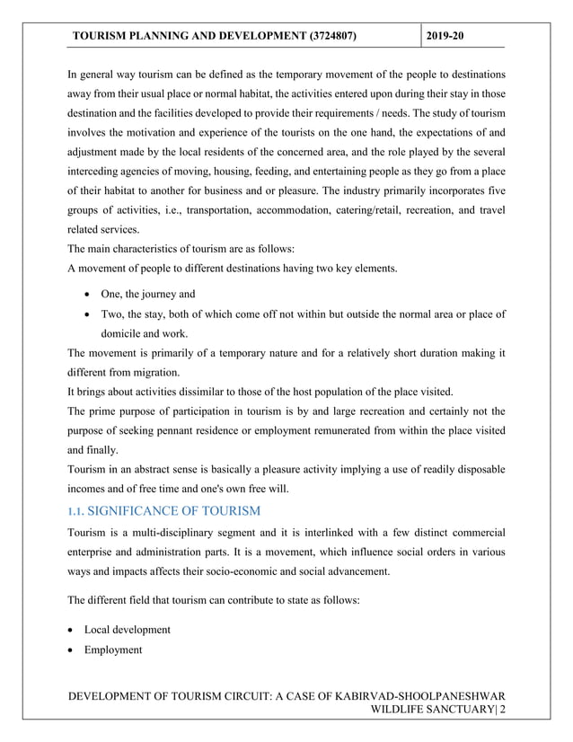 DEVELOPMENT OF TOURISM CIRCUIT: A CASE OF KABIRVADSTATUE OF UNITY ...