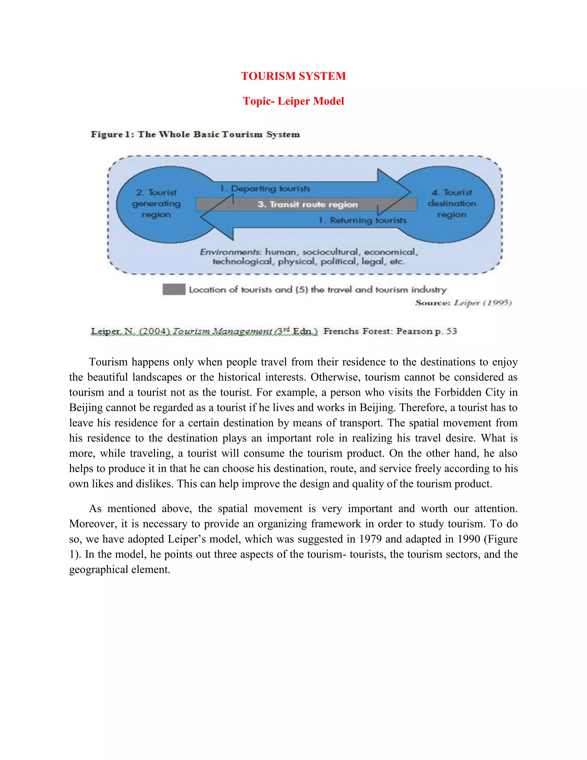 Basic Concept of Tourism | PDF