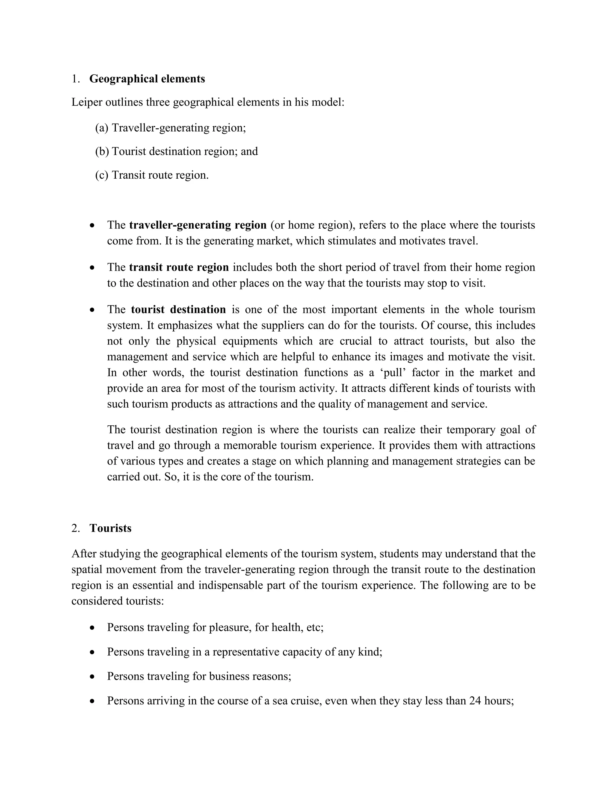 Basic Concept of Tourism | PDF