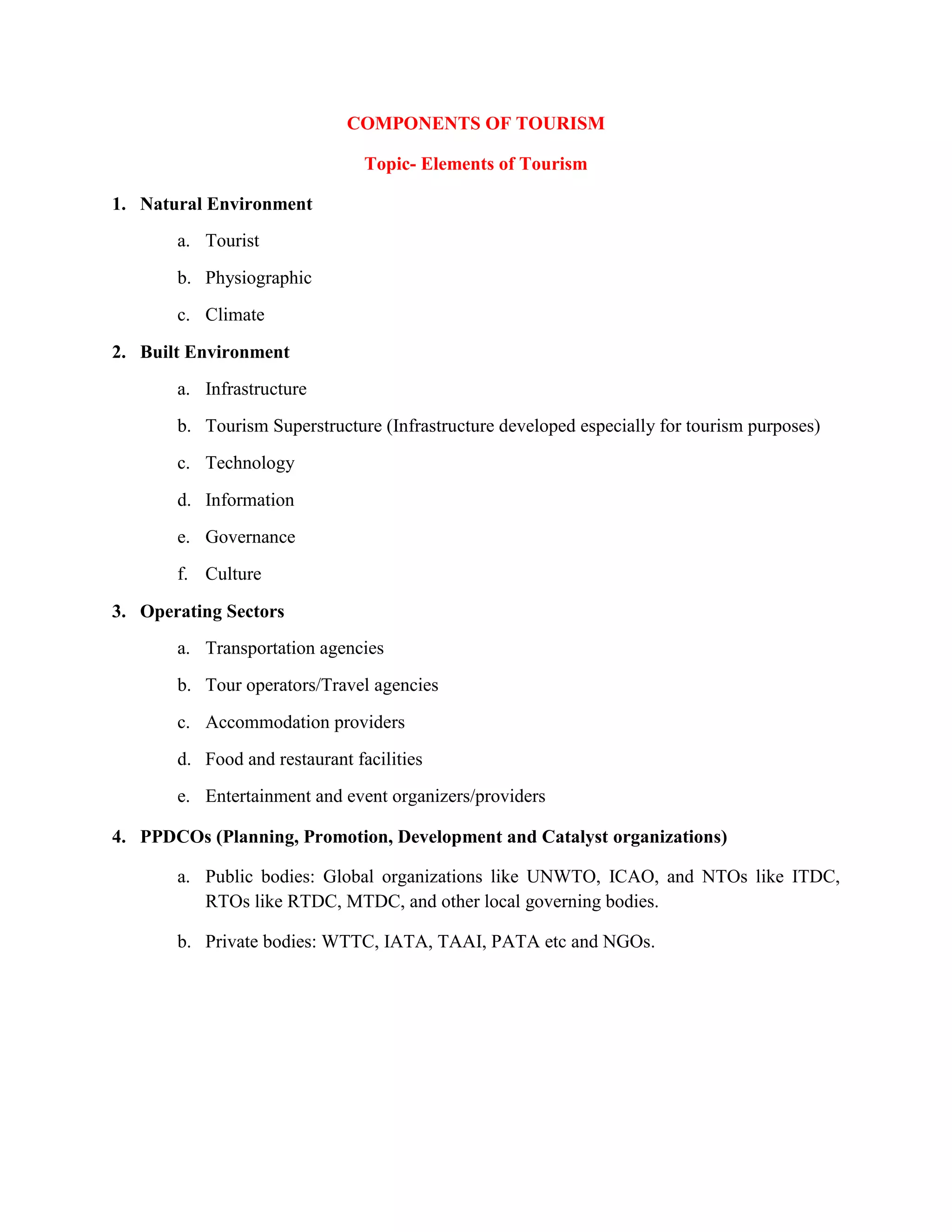 Basic Concept of Tourism | PDF