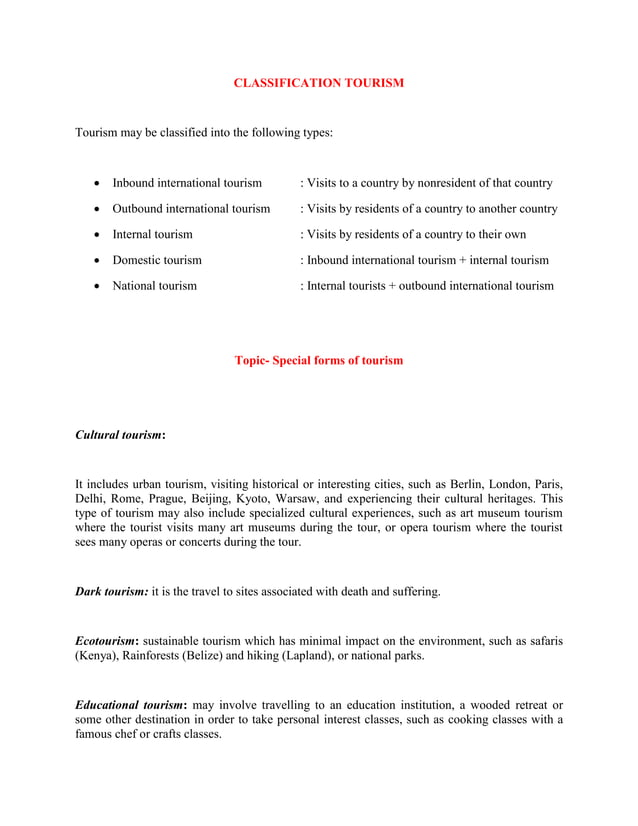Basic Concept of Tourism | PDF | Travel Preparation and Advice | Travel