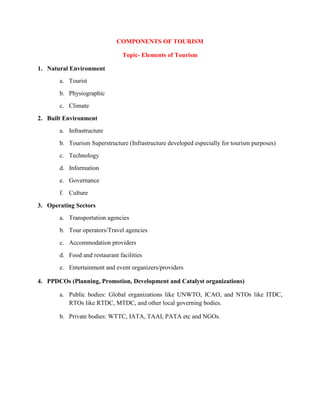 Basic Concept of Tourism | PDF