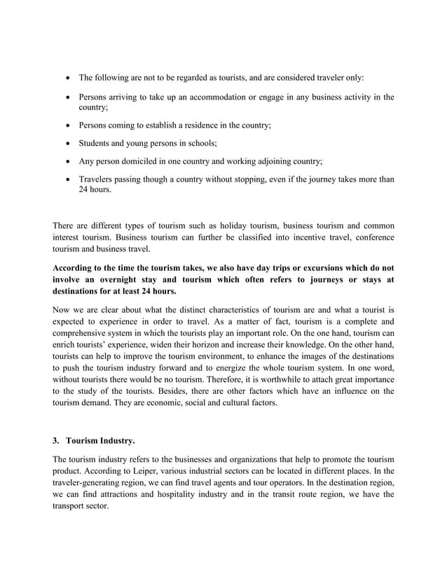 Basic Concept of Tourism