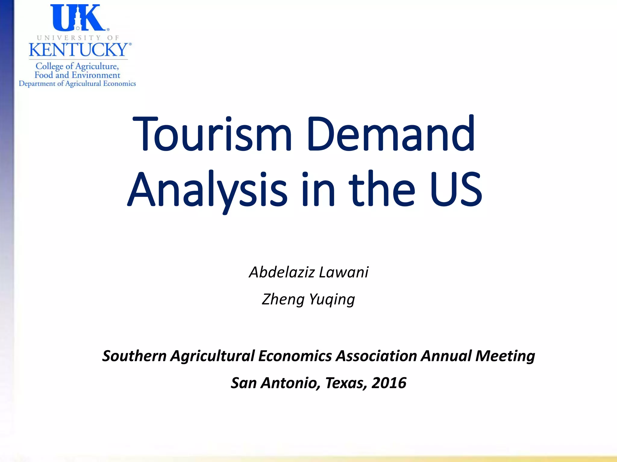 Tourism demand analysis | PDF