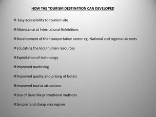 Tourism destination development in ghana | PPTX