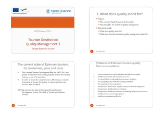Tourism Destination Quality Management - Part 1 | PDF | Travel ...