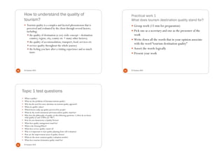Tourism Destination Quality Management - Part 1 | PDF | Travel ...