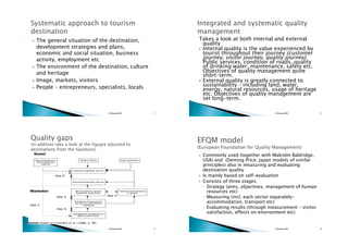 Tourism Destination Quality Management - Part 2 | PPT