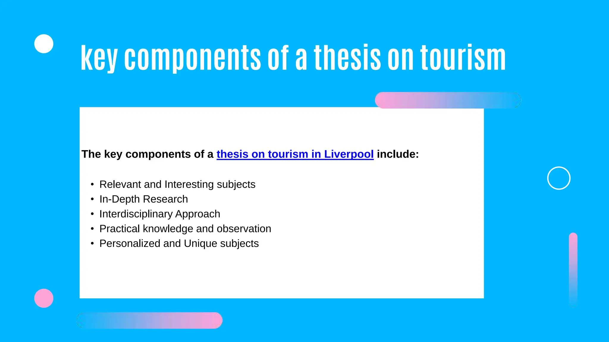 Tourism Dissertation Topics in Liverpool - PPT.pptx