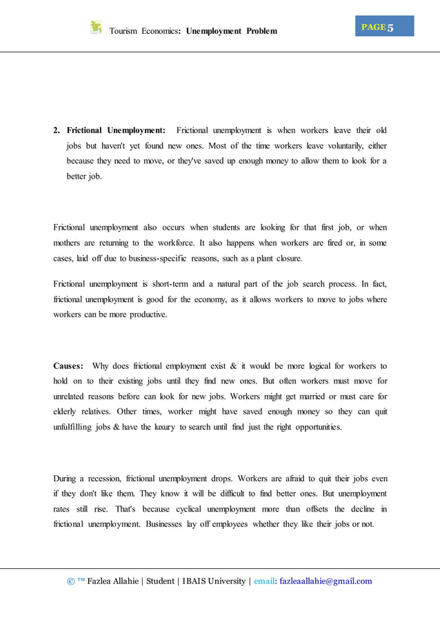 Unemployment problem in Bangladesh Tourism economics | DOCX