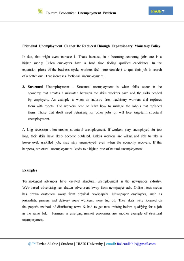 Unemployment problem in Bangladesh Tourism economics | DOCX