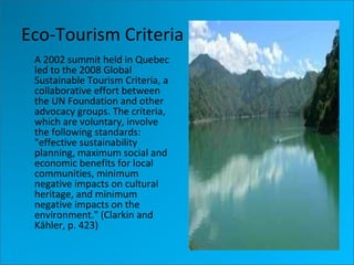 Tourism, Environment & Enterprise Development | PPT