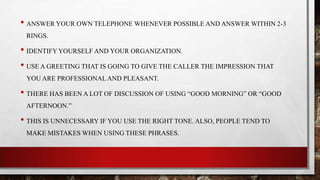 Telephone Manner (HT102 Presentation) | PPTX