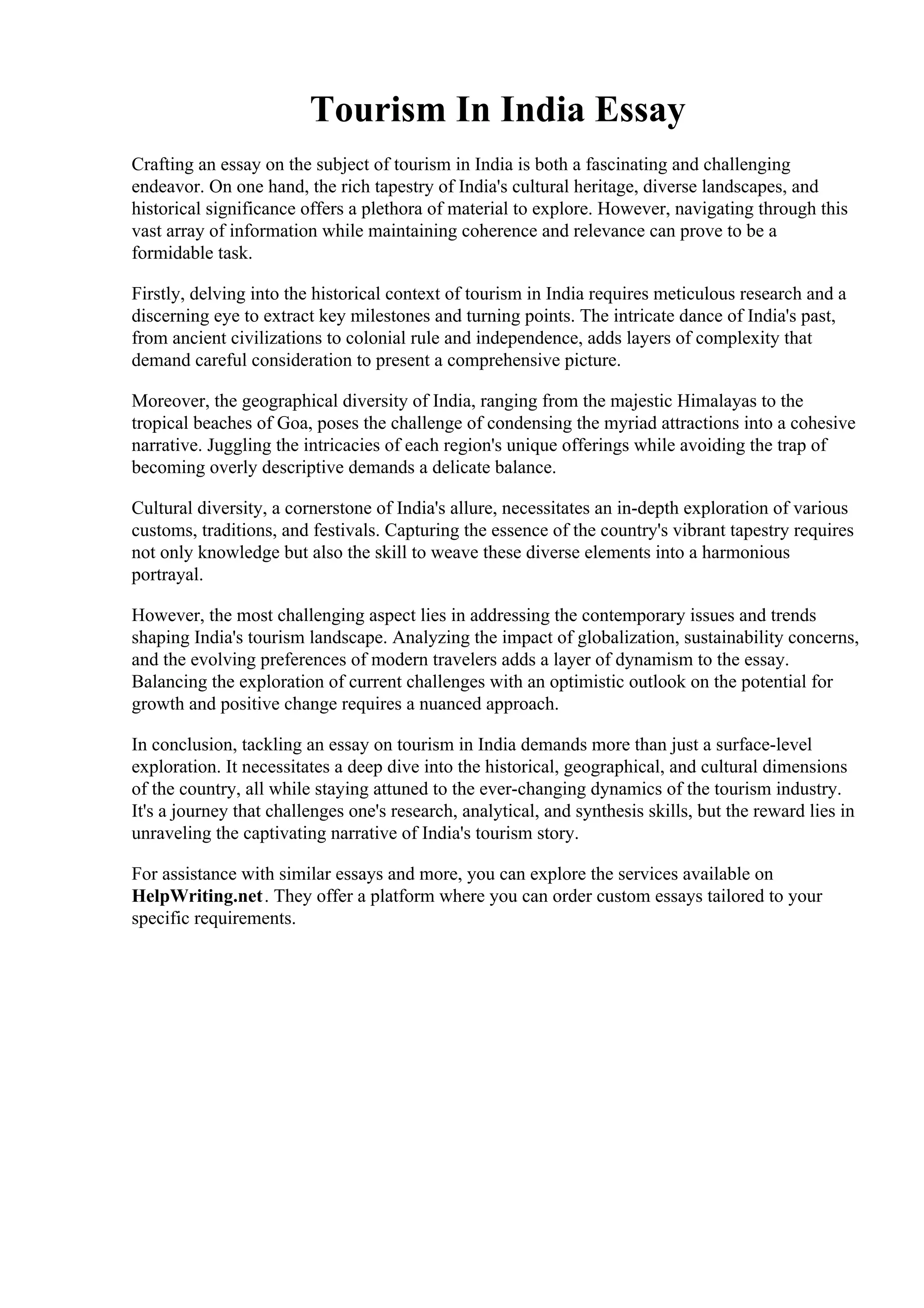 Tourism In India Essay. Essay on India for Students from Class 6 to 12 ...