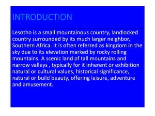 The most tourism attractions in Lesotho. | PPTX | Africa Travel ...