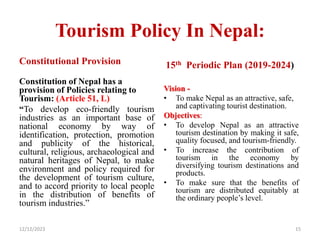 Tourism in Nepal: The brief introduction. | PPTX