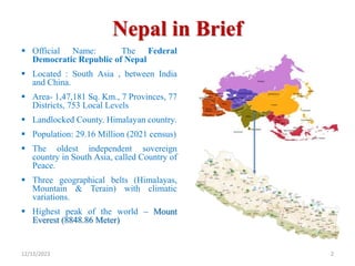 Tourism in Nepal: The brief introduction. | PPTX