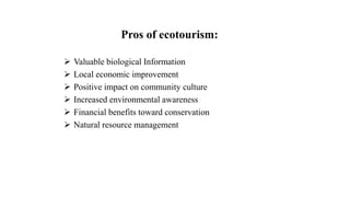 Economic Evaluation of Eco-Tourism | PPTX