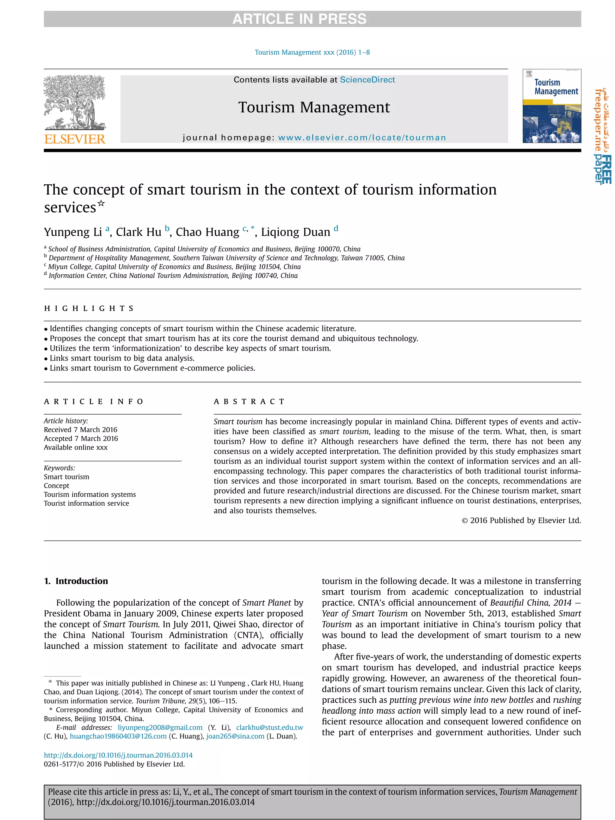 Tourism management english | PDF