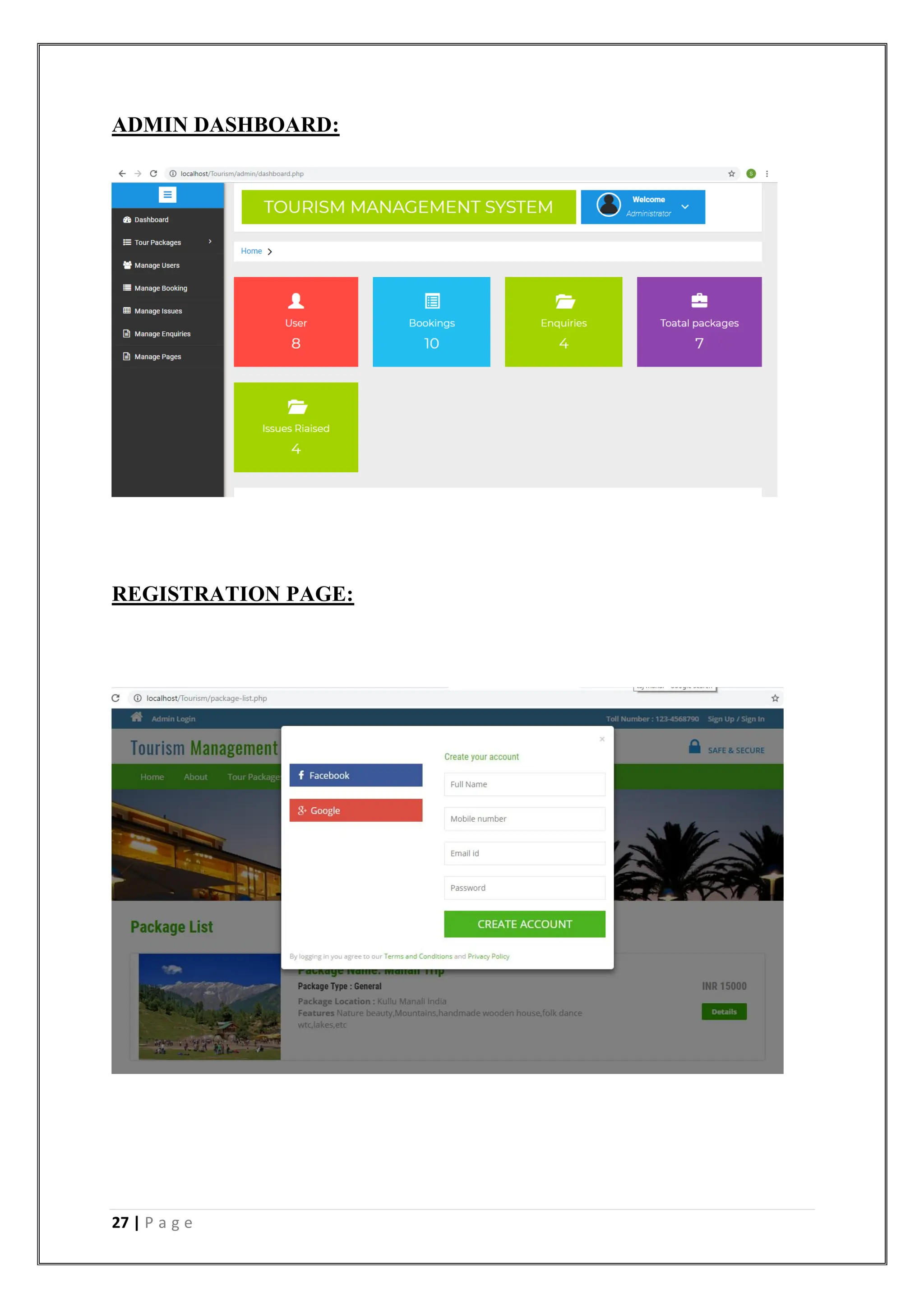 Tourism management system project report.pdf