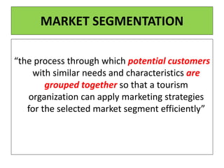 Tourism market segmentation | PPT