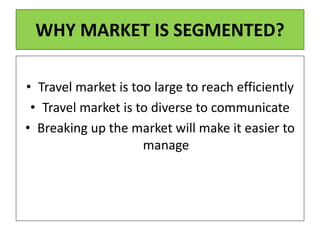 Tourism market segmentation | PPT