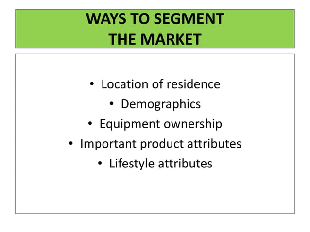 Tourism market segmentation | PPT