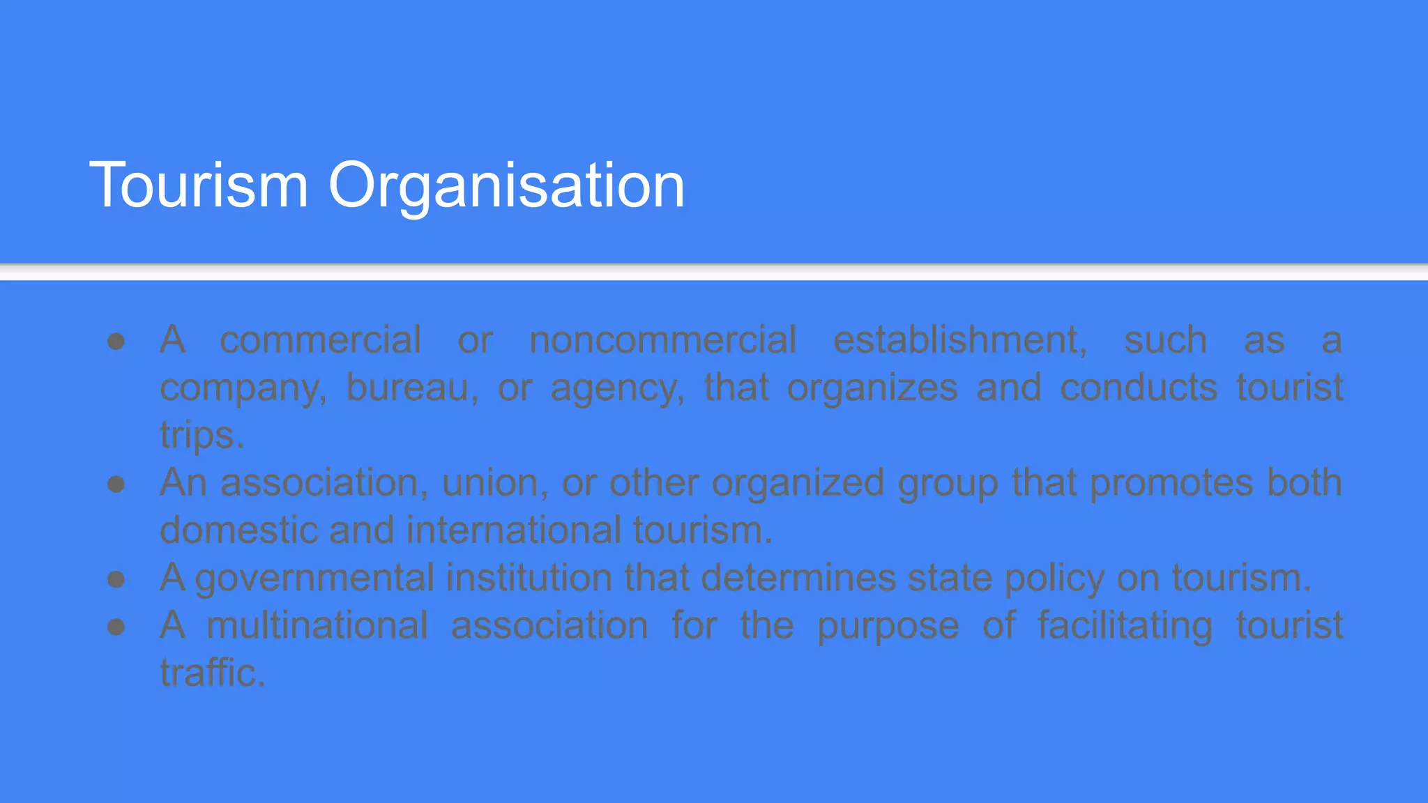 Tourism organisations | PPTX