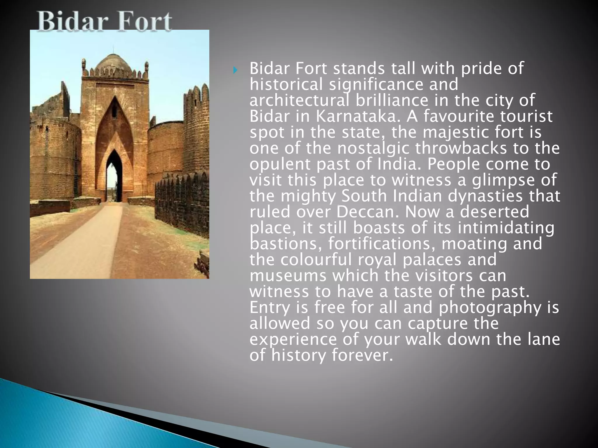 Tourism places in bidar | PPTX