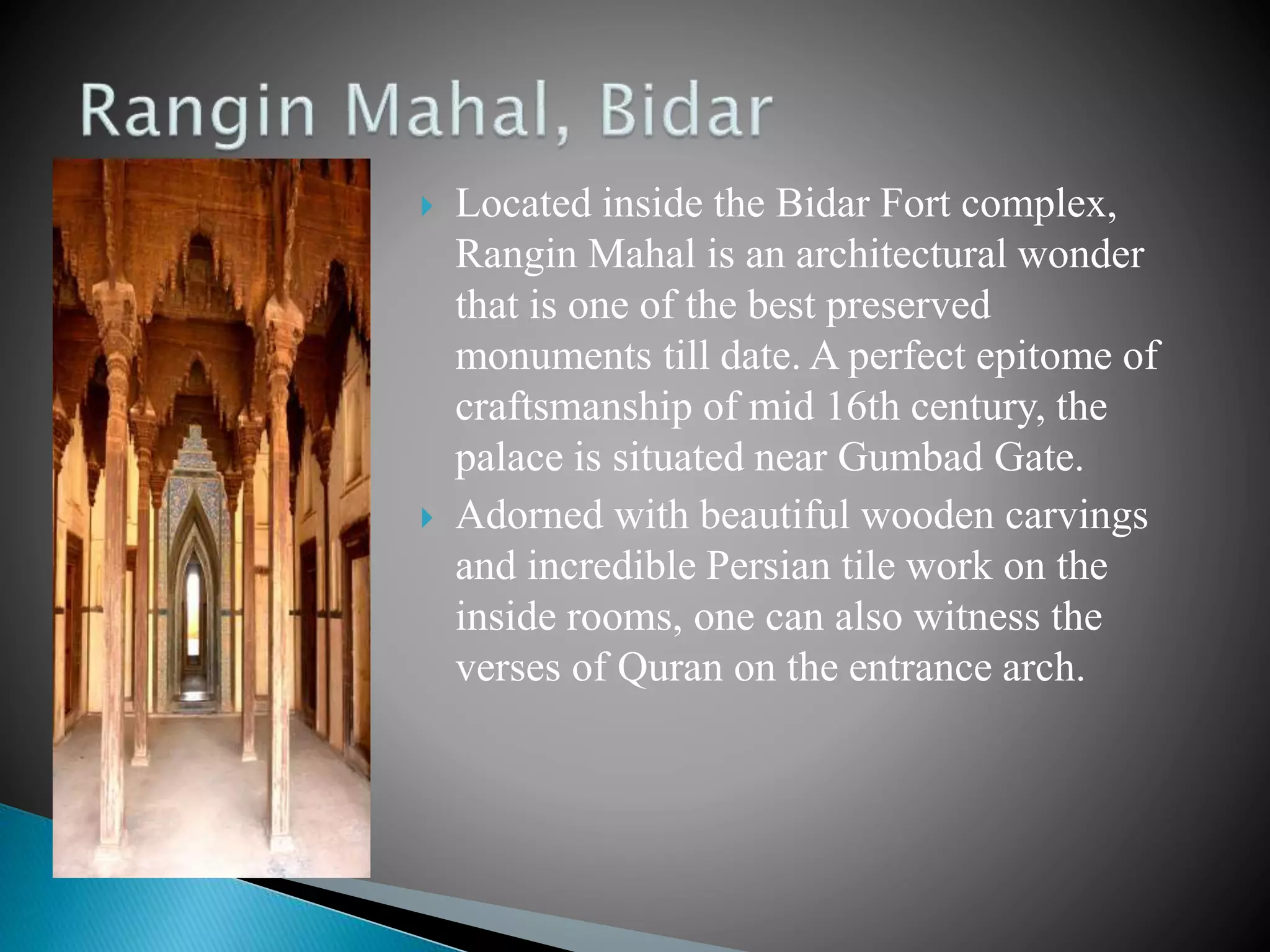 Tourism places in bidar | PPTX
