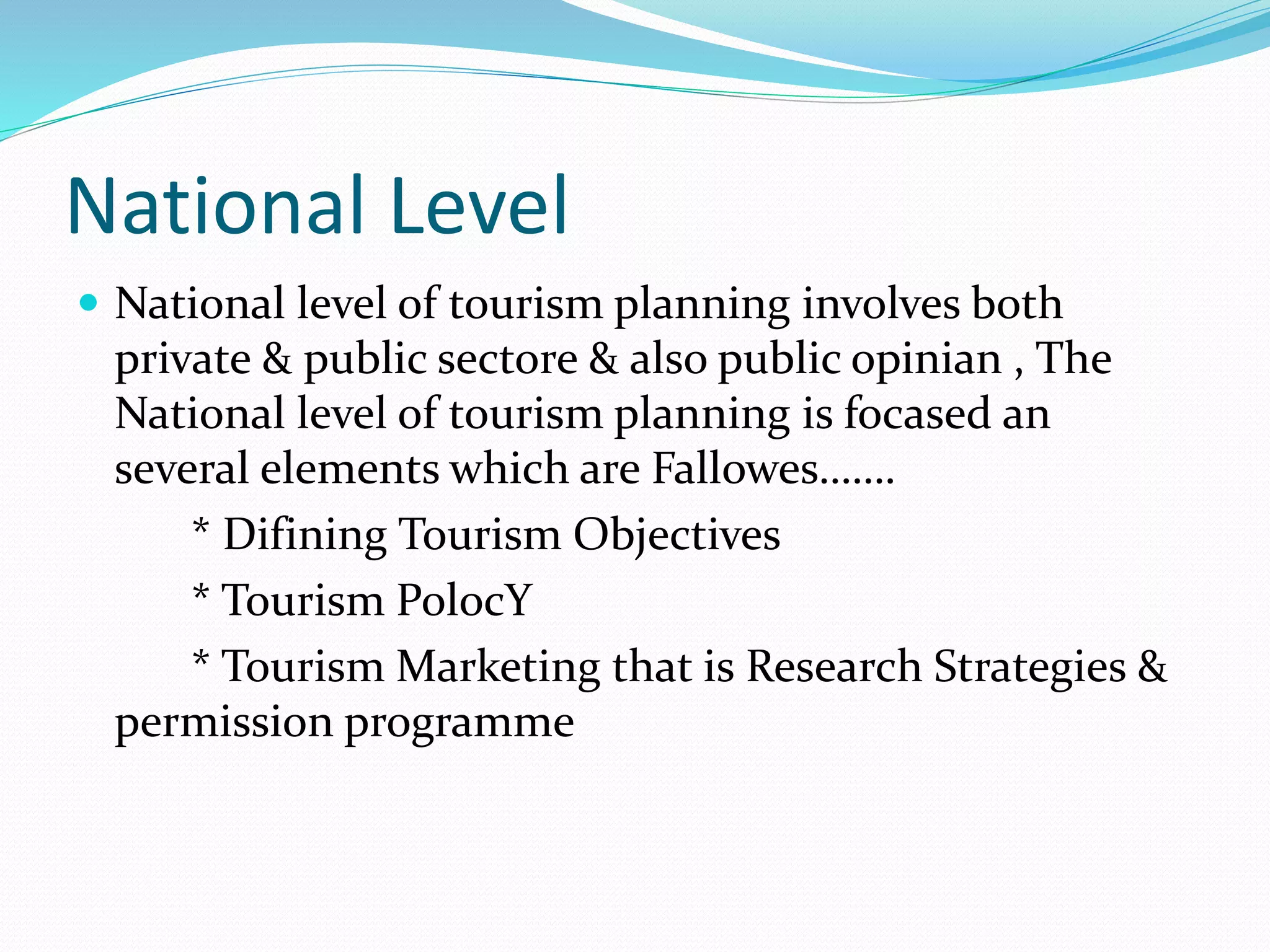Tourism planning levels | PPT