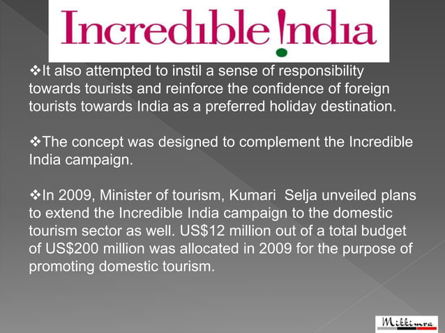 Incredible India and Incredible India 2.0 campaign | PPTX