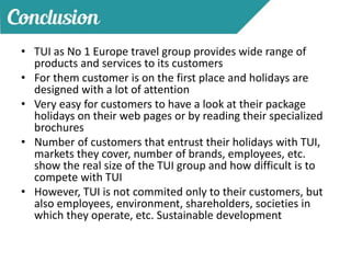 Tourism product of TUI | PPTX