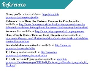Tourism product of TUI | PPTX