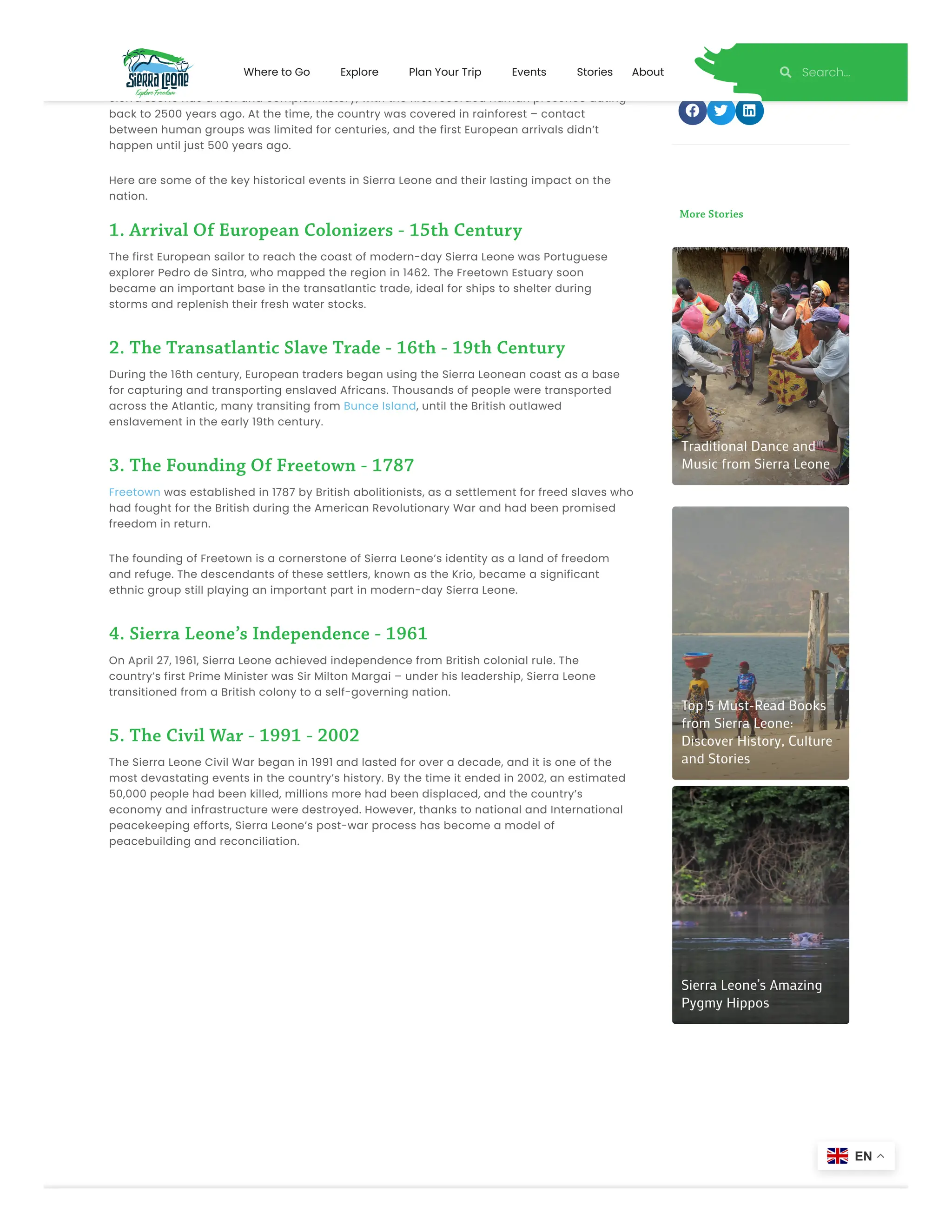 Key Events Shaping Sierra Leone’s History and Legacy | PDF