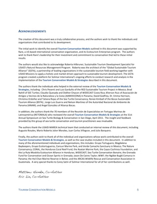Sustainable Tourism Toolkit: Tourism Conservation Models | PDF