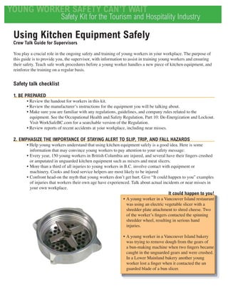 Safety Kit for the Tourism & Hospitality | PDF | Death, Injury, or ...