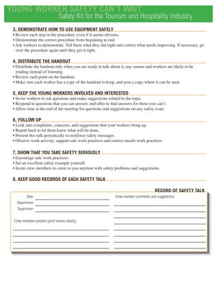 Safety Kit for the Tourism & Hospitality | PDF | Death, Injury, or ...