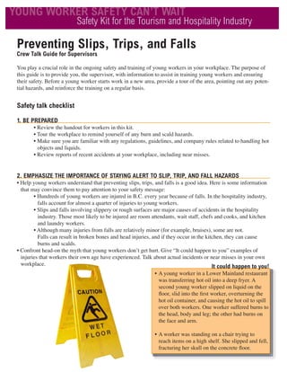 Safety Kit for the Tourism & Hospitality | PDF | Death, Injury, or ...