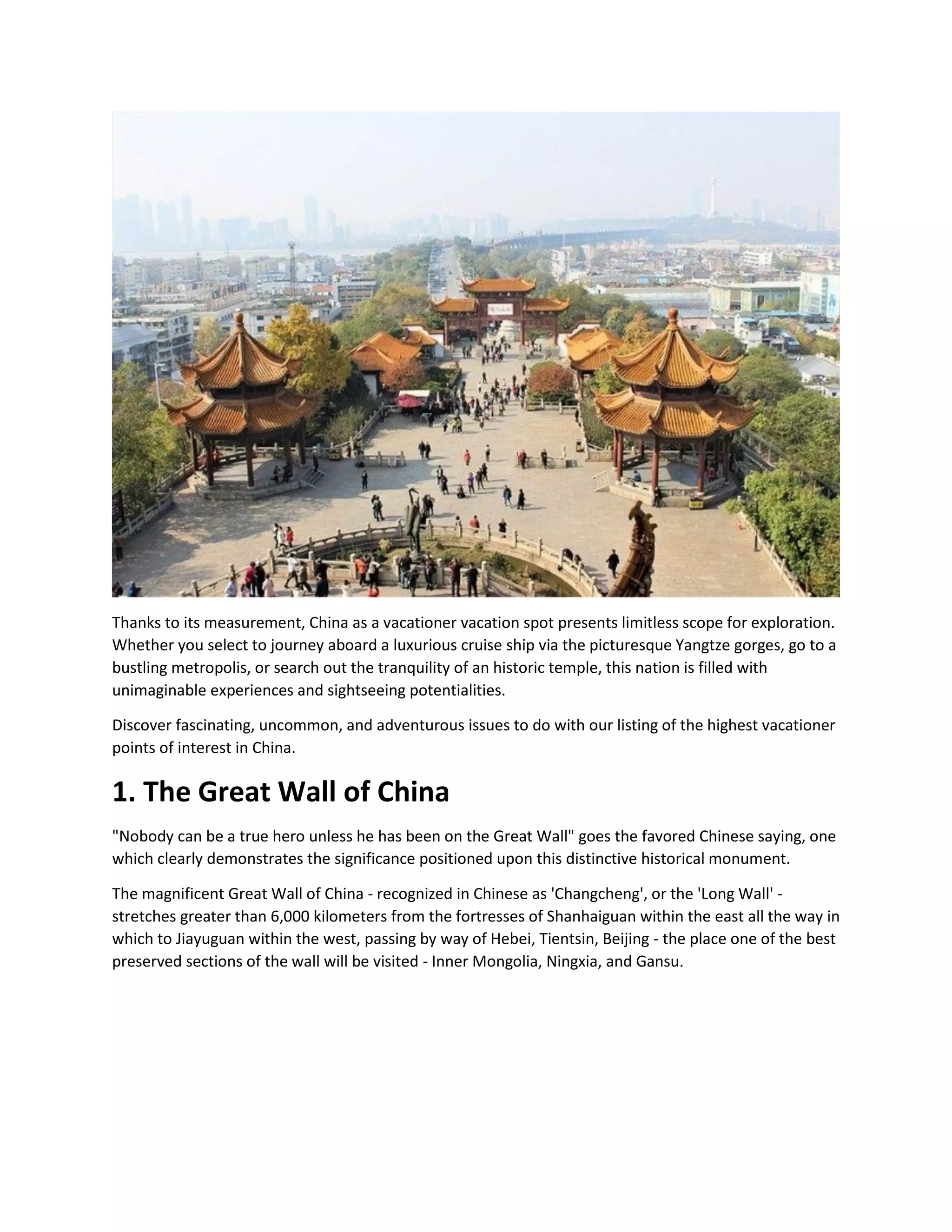 Tourist attractions in china | PDF